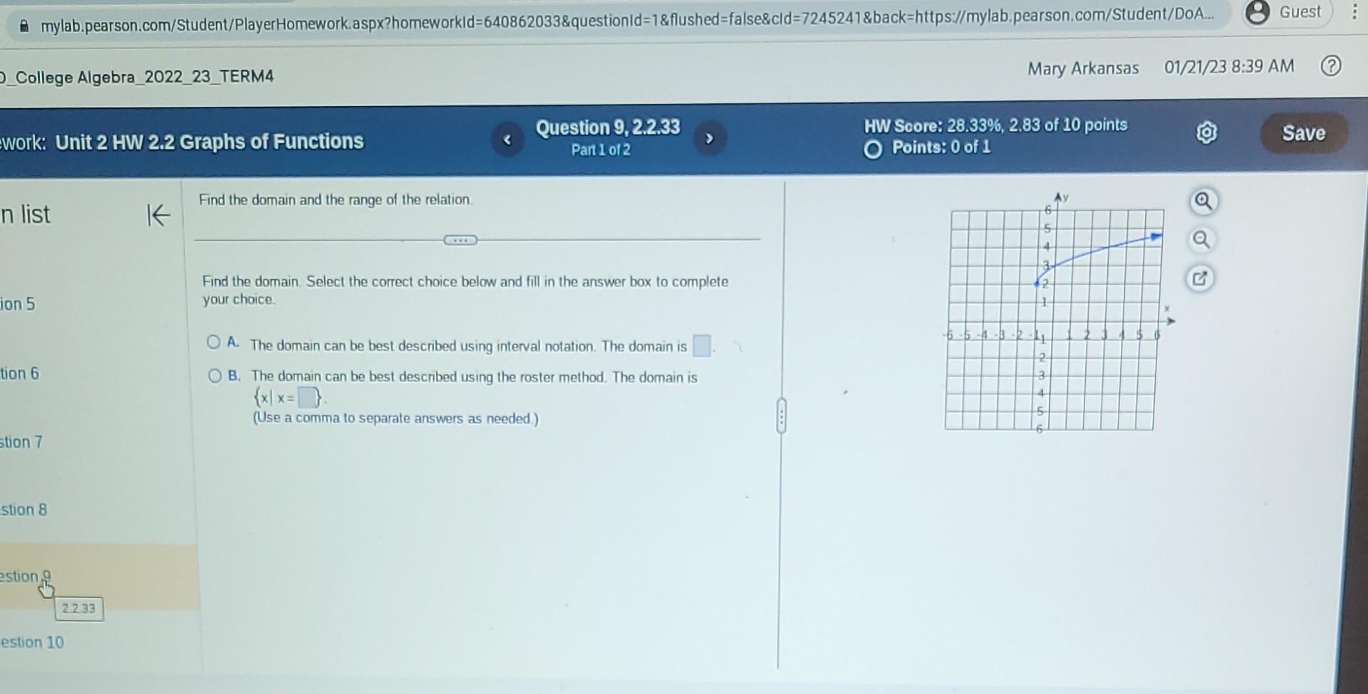 Solved Find the domain and the range of the relation. Find | Chegg.com