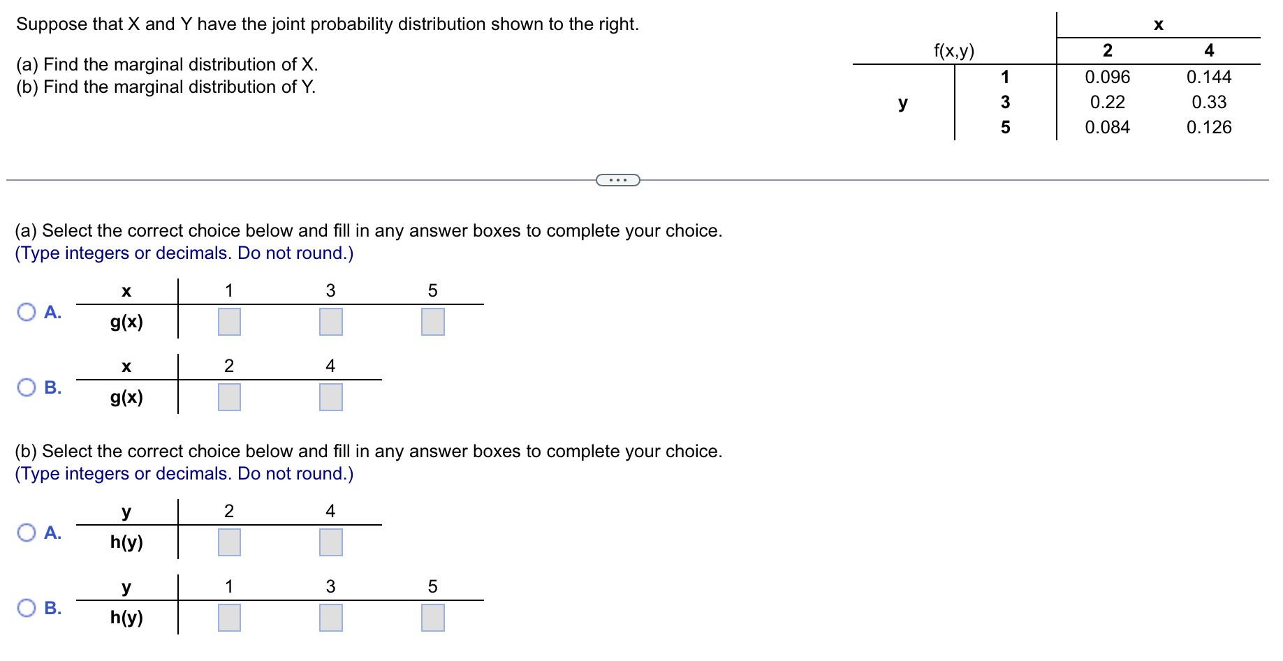 Solved Suppose that x ﻿and Y ﻿have the joint probability | Chegg.com