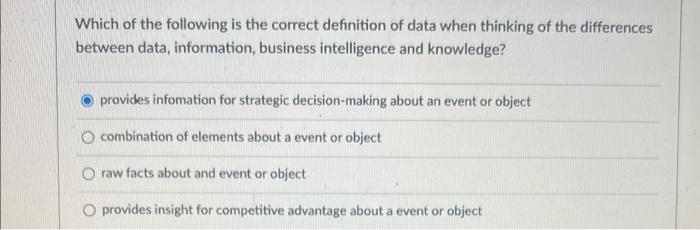 Solved Which of the following is the correct definition of | Chegg.com