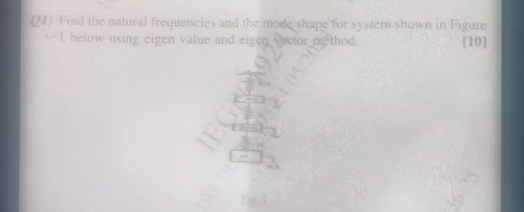 Solved Q1) ﻿Find the natural frequencies and the mode shape | Chegg.com