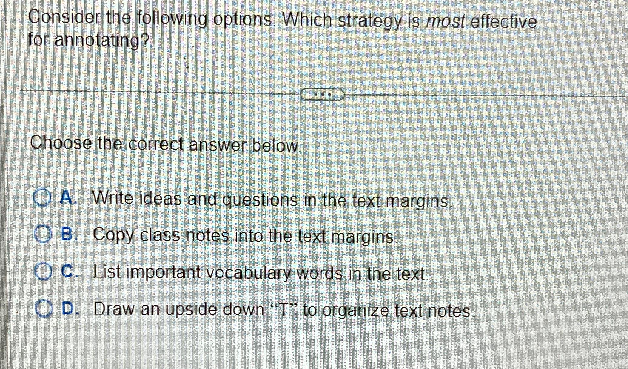 Solved Consider the following options. Which strategy is | Chegg.com