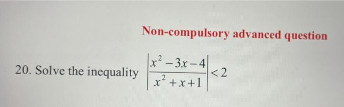 Solved Non-compulsory advanced question 20. Solve the | Chegg.com