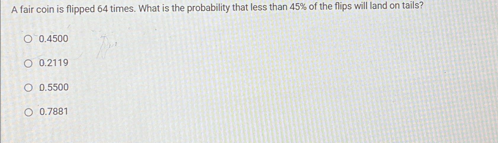 A fair coin is flipped 64 ﻿times. What is the | Chegg.com