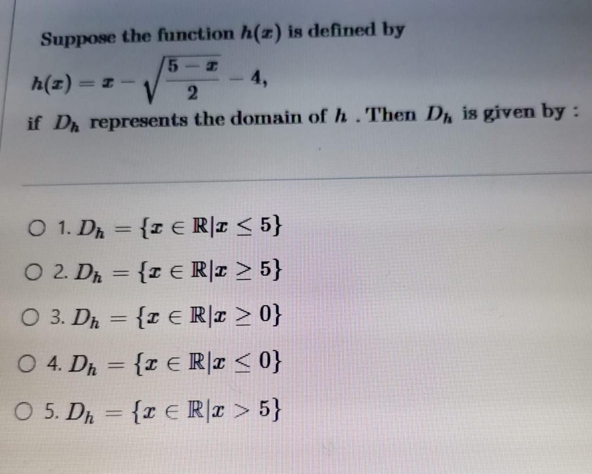 Solved Suppose the function h(x) is defined by h(x)=x−25−x−4 | Chegg.com