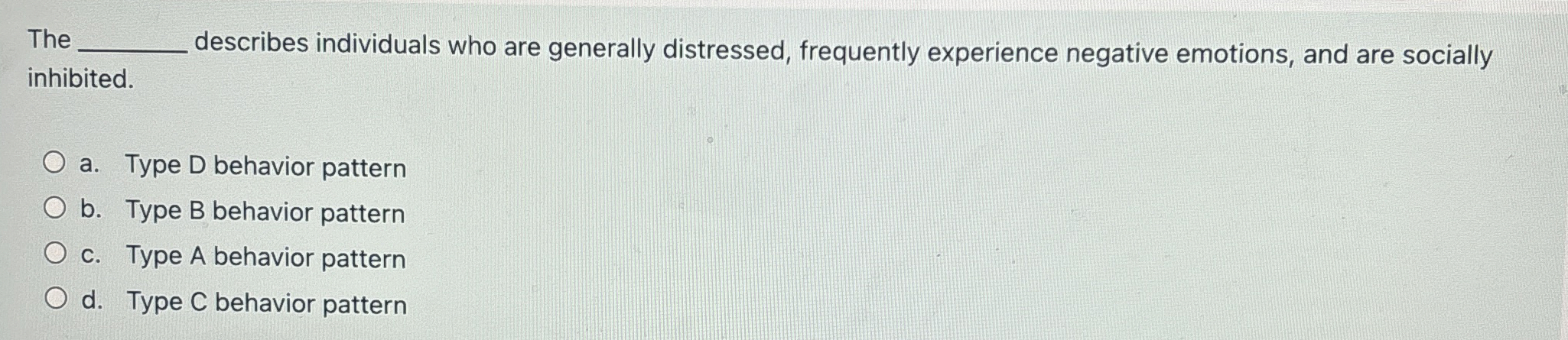Solved The q, ﻿describes individuals who are generally | Chegg.com