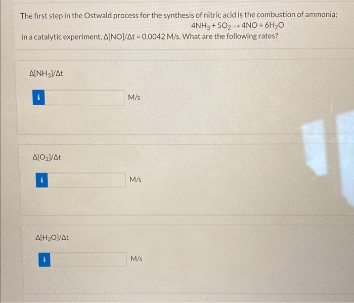 Solved The first step in the Ostwald process for the | Chegg.com