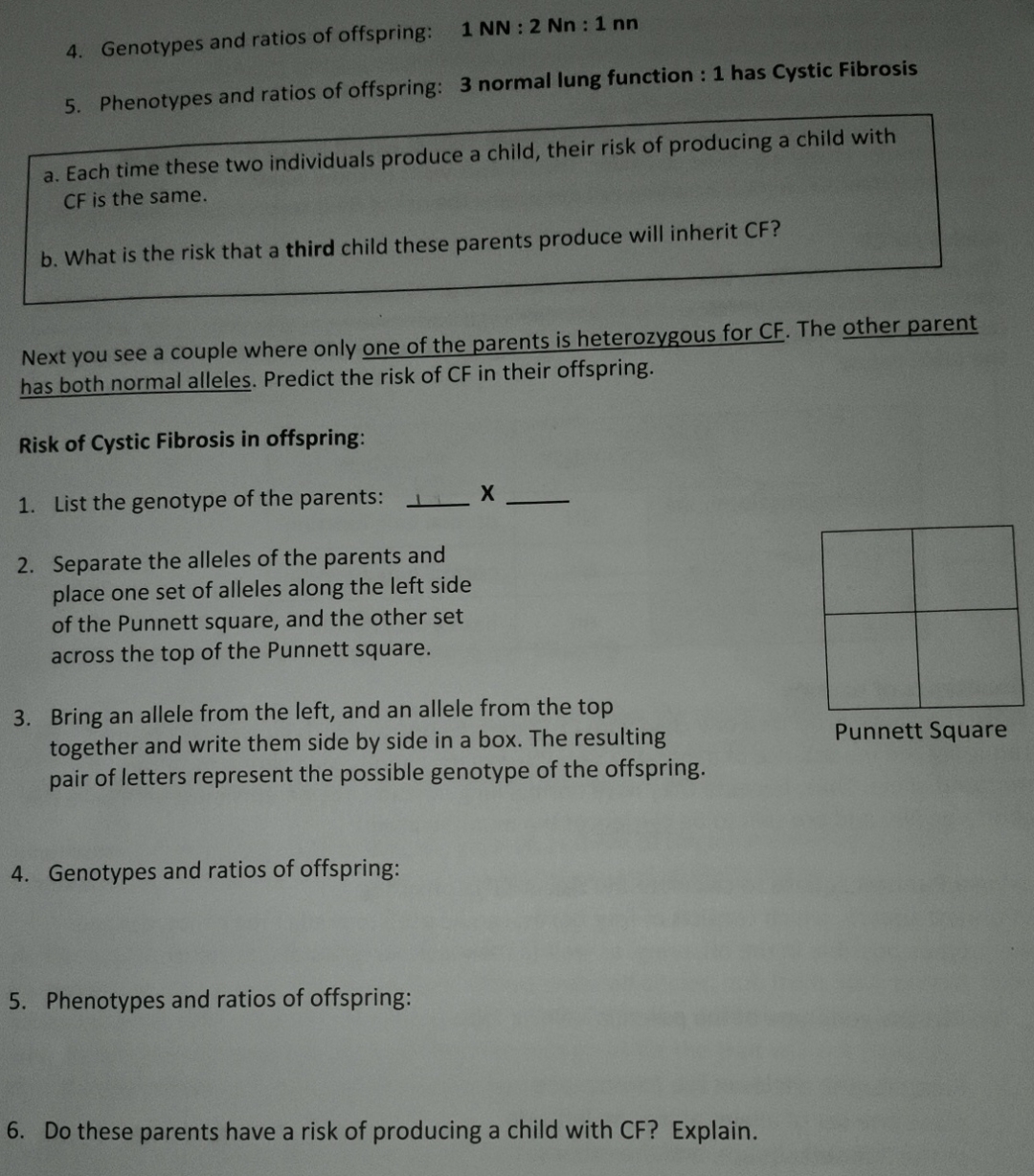 Solved Genotypes and ratios of offspring: | Chegg.com