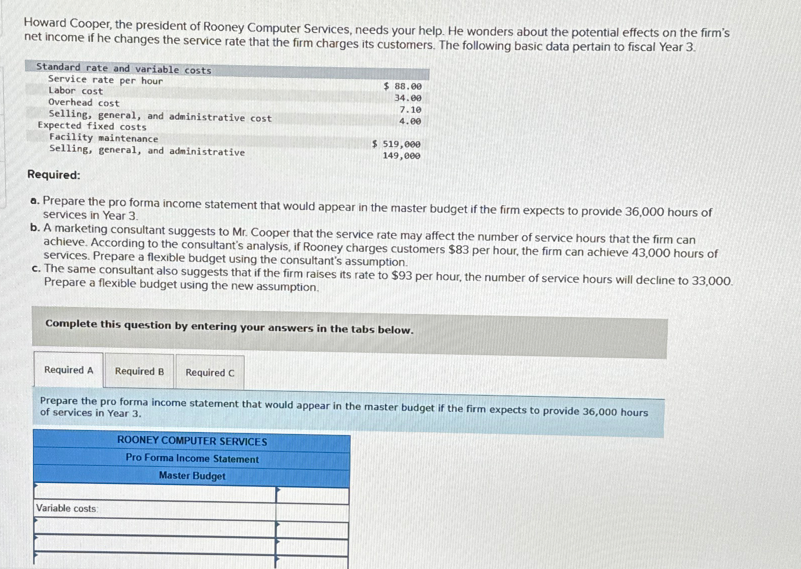 Solved Howard Cooper, the president of Rooney Computer | Chegg.com