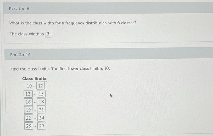 Solved Find the frequencies. Class limits Class boundaries | Chegg.com