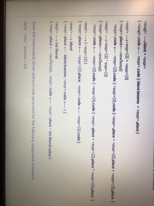 Consider the following attribute grammar for | Chegg.com