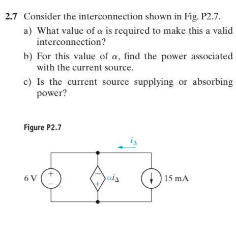 Solved 2.7 Consider the interconnection shown in Fig. P2.7. | Chegg.com