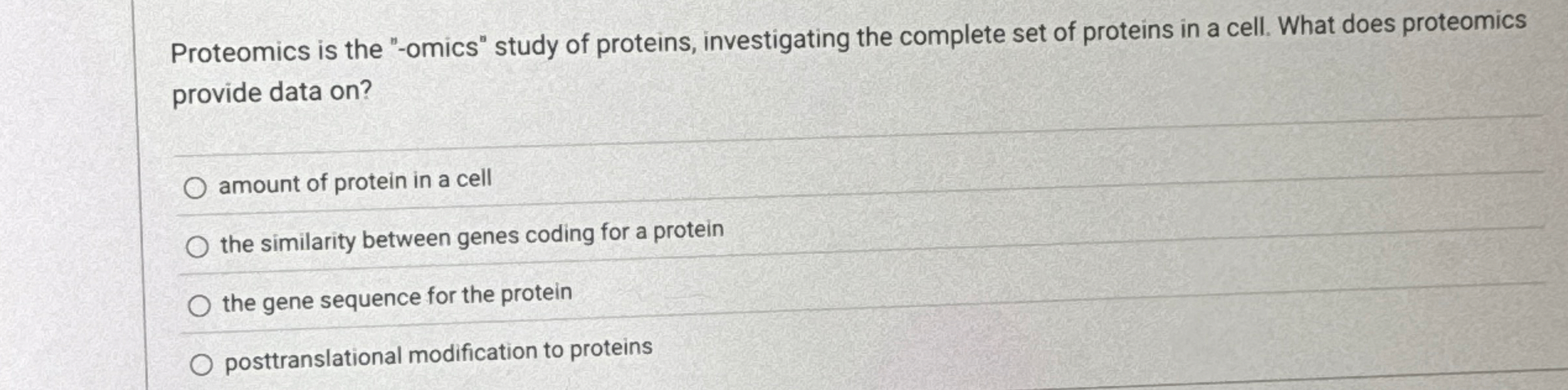 Solved Proteomics is the "-omics" study of proteins, | Chegg.com