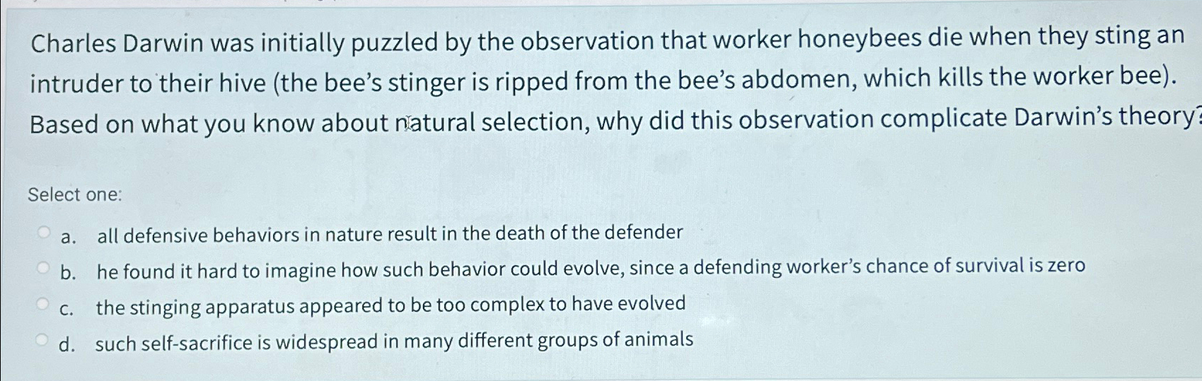 Solved Charles Darwin was initially puzzled by the | Chegg.com