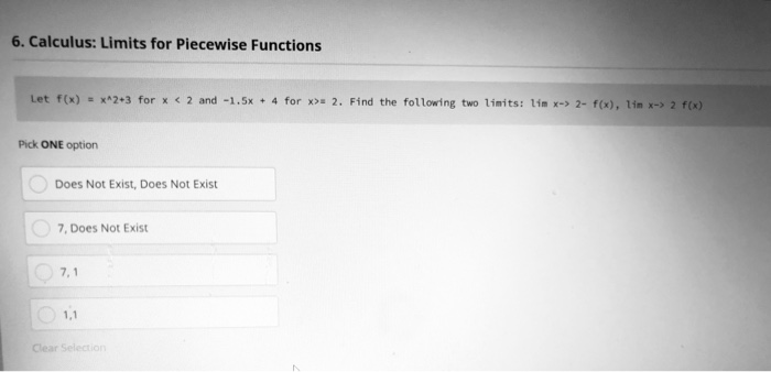 Solved 6. Calculus: Limits for Piecewise Functions Let f(x) | Chegg.com