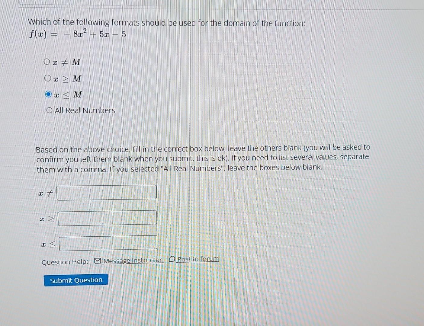 Solved Which of the following formats should be used for the | Chegg.com
