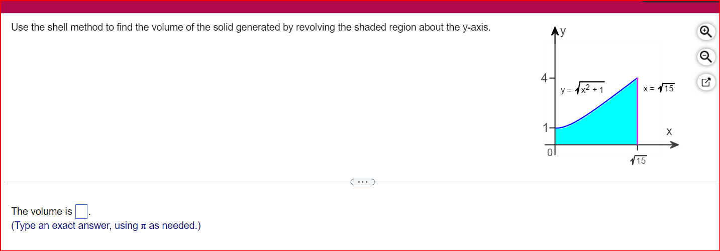 Solved Use the shell method to find the volume of the solid | Chegg.com