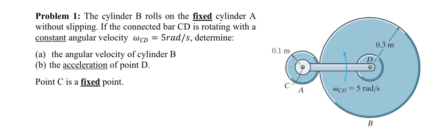 Solved Problem 1: The cylinder B rolls on the fixed cylinder | Chegg.com