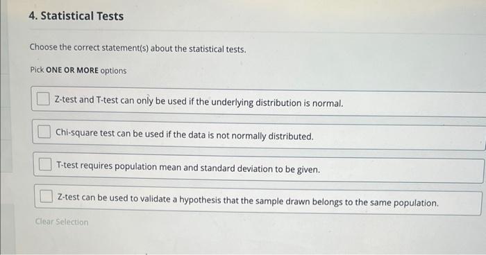 Solved Choose the correct statement(s) about the statistical | Chegg.com