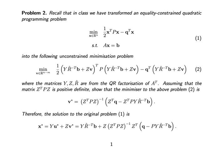 Solved Problem 2. Recall that in class we have transformed | Chegg.com