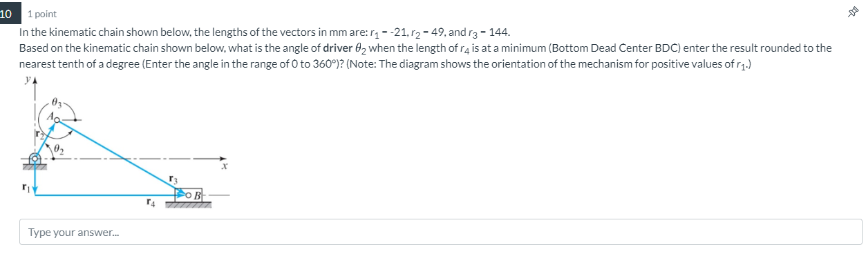 Solved 1 ﻿pointIn the kinematic chain shown below, the | Chegg.com