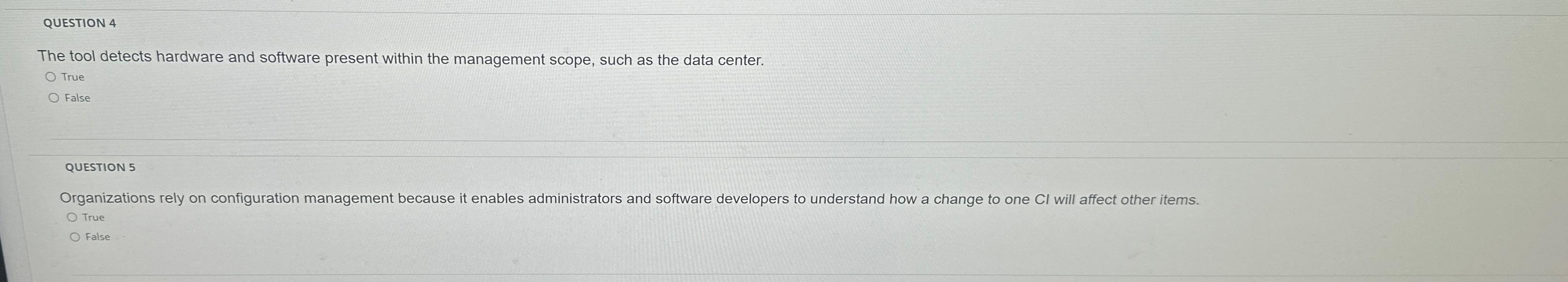 Solved QUESTION 4The tool detects hardware and software | Chegg.com