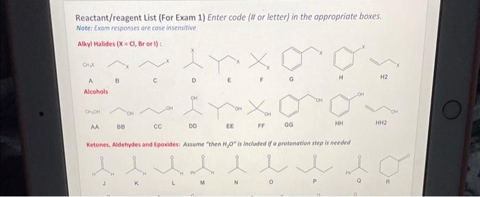 Solved Using the reagent list ↓, identify the reagents | Chegg.com