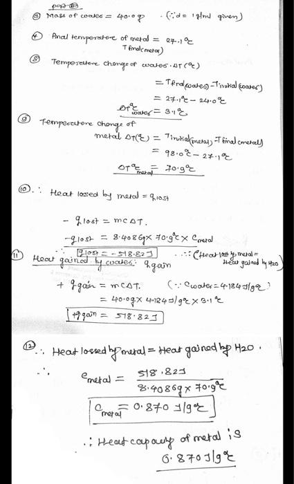 Solved EXPERIMENTAL PROCEDURE PART A: DETERMINATION OF THE | Chegg.com