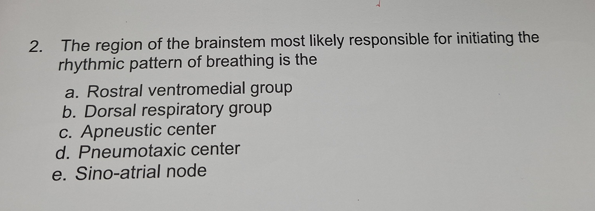 Solved The region of the brainstem most likely responsible | Chegg.com