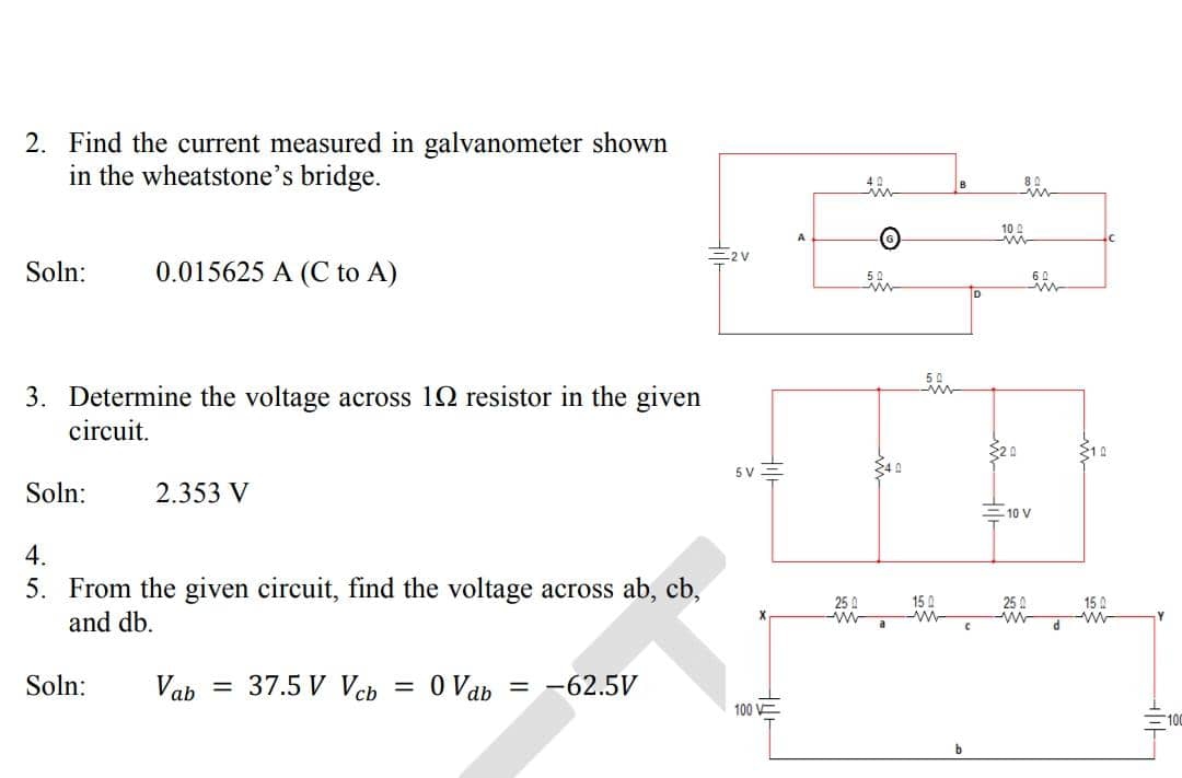 Solved Find the current measured in galvanometer shown in | Chegg.com
