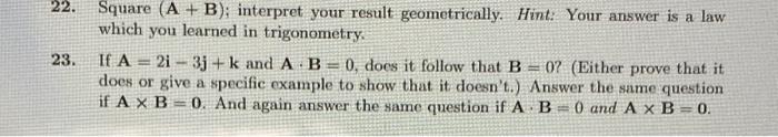Solved 2. Square (A+B); interpret your result geometrically. | Chegg.com