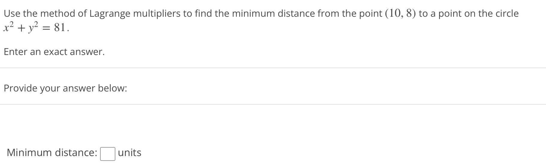 Solved Use the method of Lagrange multipliers to find the | Chegg.com