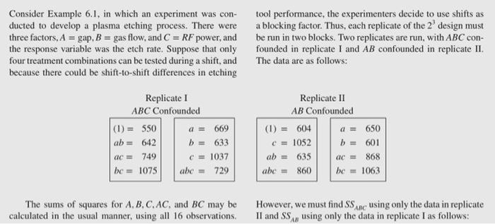 Solved Consider Example 6.1, in which an experiment was con- | Chegg.com