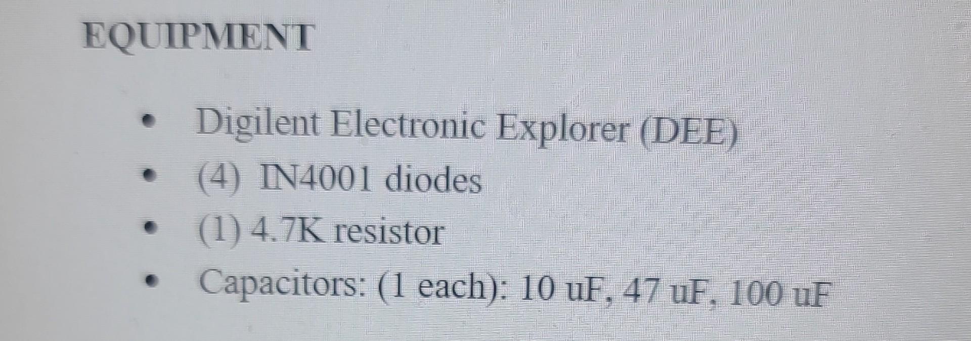 Solved EQUIPMENT - Digilent Electronic Explorer (DEE) - (4) | Chegg.com