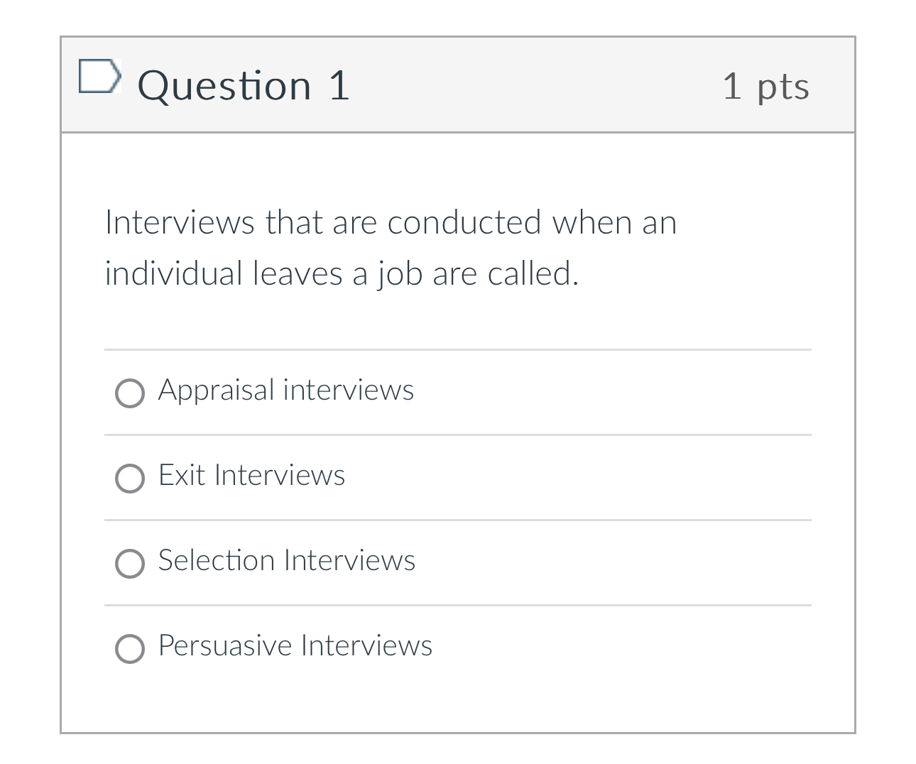 Solved Question 11 ﻿ptsInterviews that are conducted when an | Chegg.com