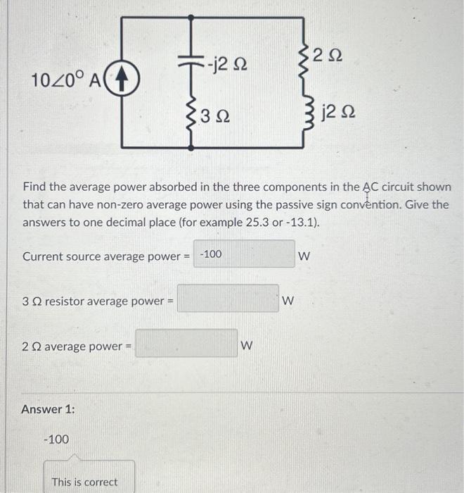 Solved ind the average power absorbed in the three | Chegg.com