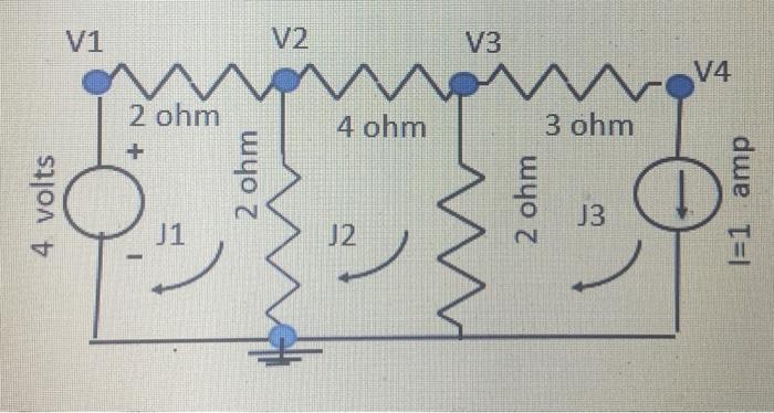 Solved indicated circuitcalculate currents J1, J2, and | Chegg.com