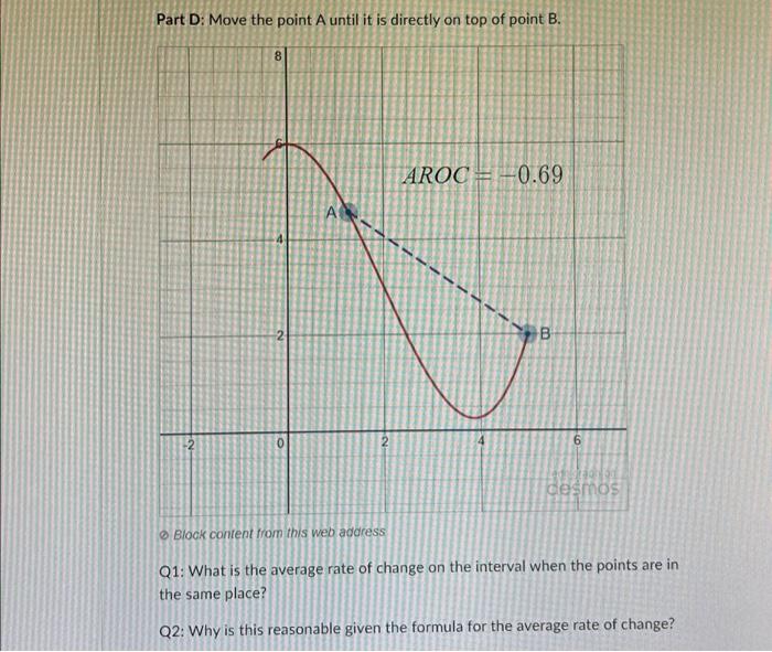 Part D: Move the point A until it is directly on top | Chegg.com