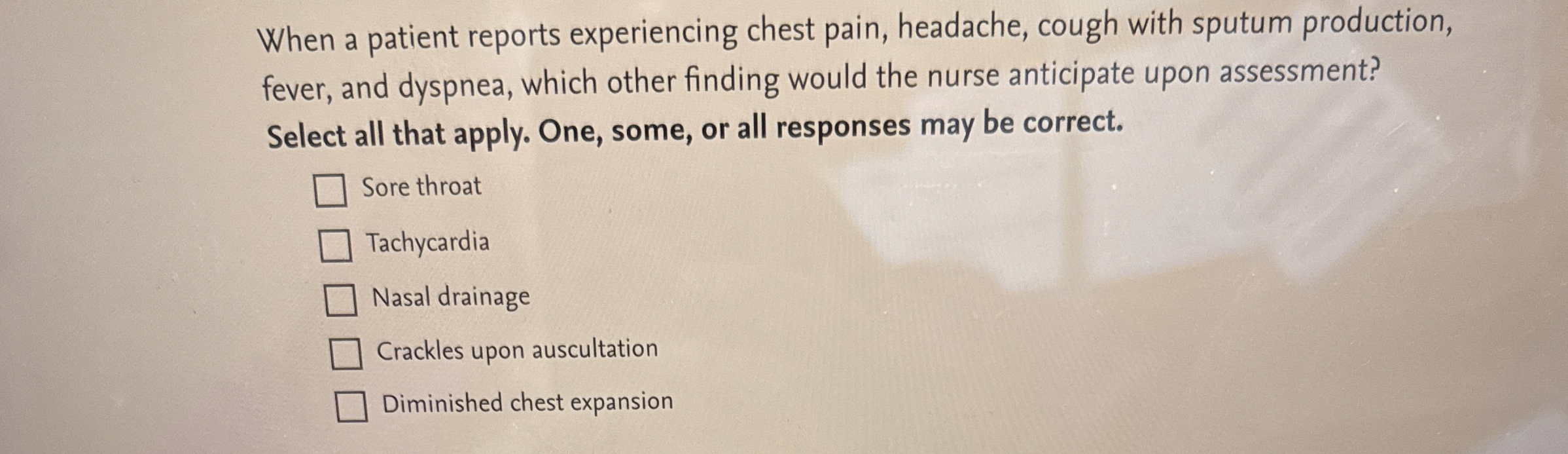 Solved When a patient reports experiencing chest pain, | Chegg.com