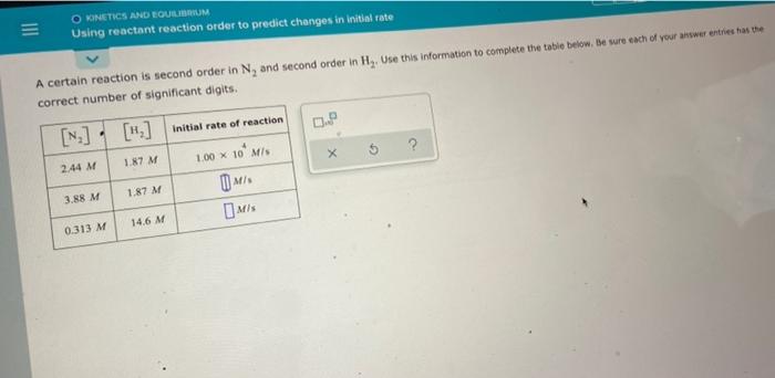 Solved O KONETICS AND EQUILIBRIUM Using reactant reaction | Chegg.com