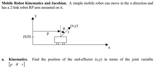 Solved Mobile Robot Kinematics and Jacobian. A simple mobile | Chegg.com