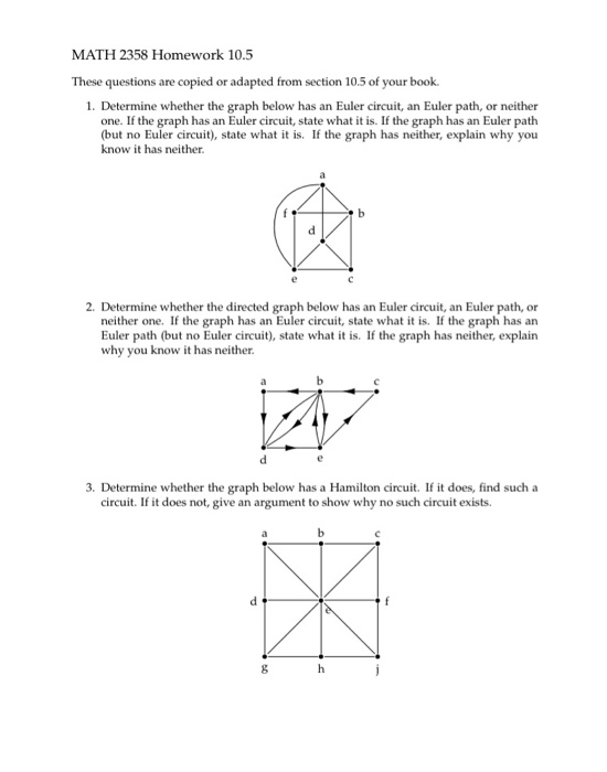 Solved MATH 2358 Homework 10.5 These questions are copied or | Chegg.com
