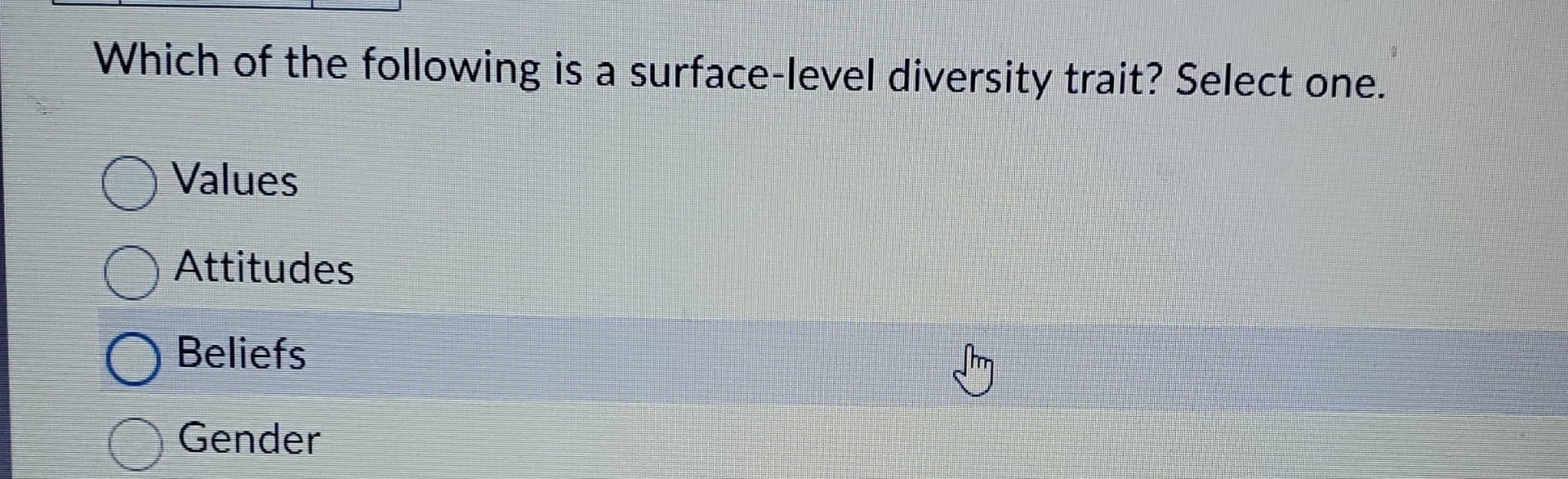 Solved Which of the following is a surface-level diversity | Chegg.com