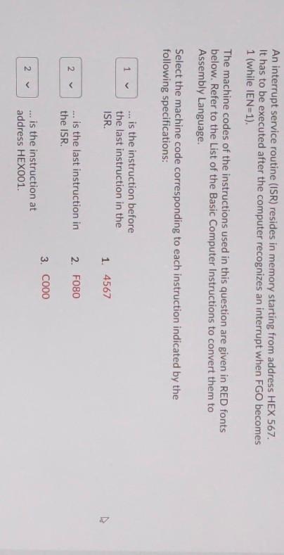 Solved An interrupt service routine (ISR) resides in memory | Chegg.com
