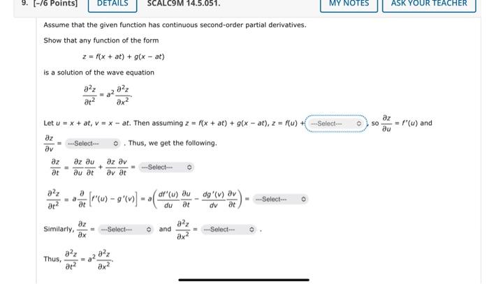 Solved Assume that the given function has continuous | Chegg.com