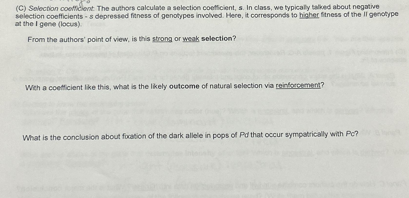 Solved Selection coefficient. The authors calculate a | Chegg.com