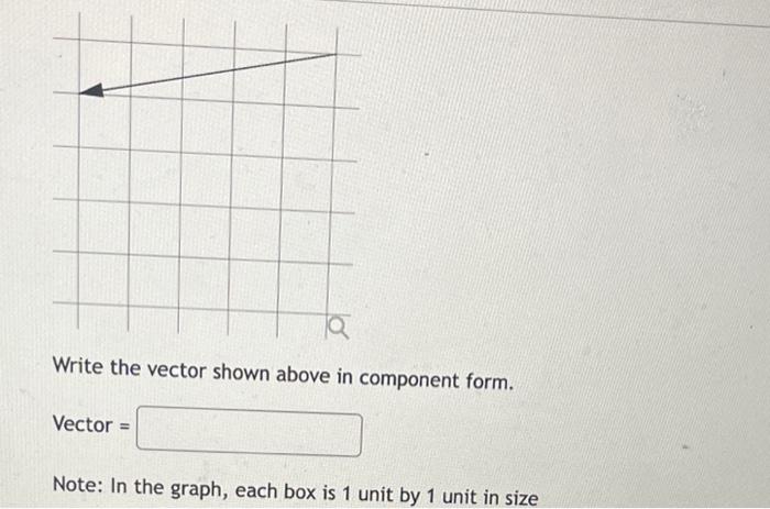 Solved Write the vector shown above in component form. | Chegg.com