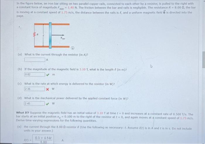 Solved In the figure below, an iron bar sitting on two | Chegg.com