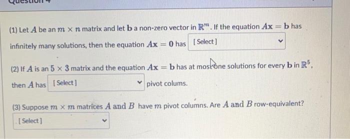 Solved (1) Let A be an m×n matrix and let b a non-zero | Chegg.com