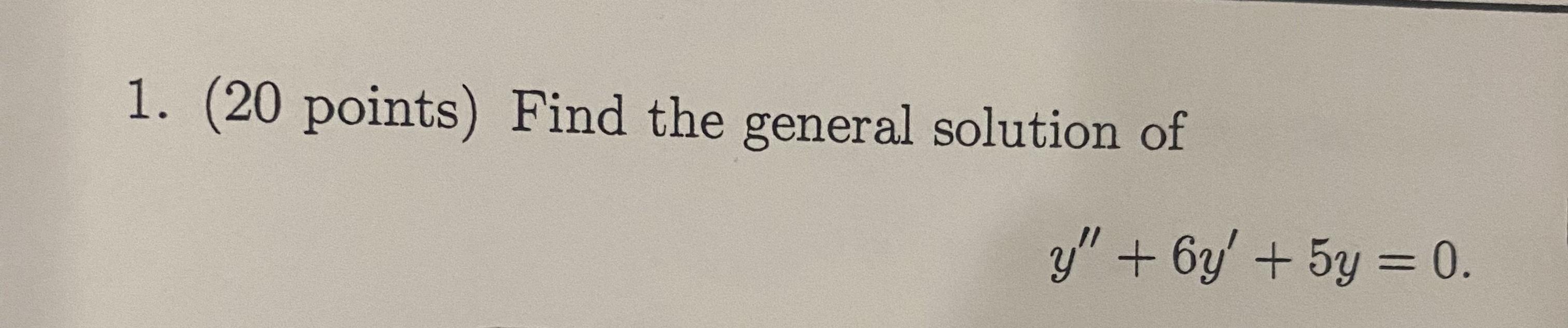 Solved (20 ﻿points) ﻿Find the general solution | Chegg.com