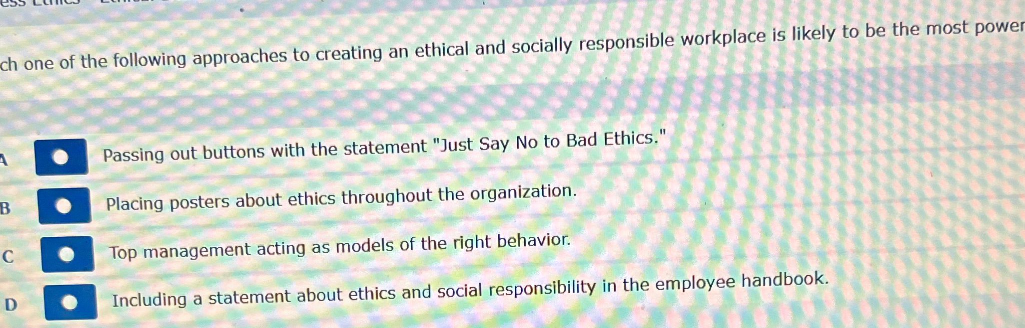 Solved ch one of the following approaches to creating an | Chegg.com